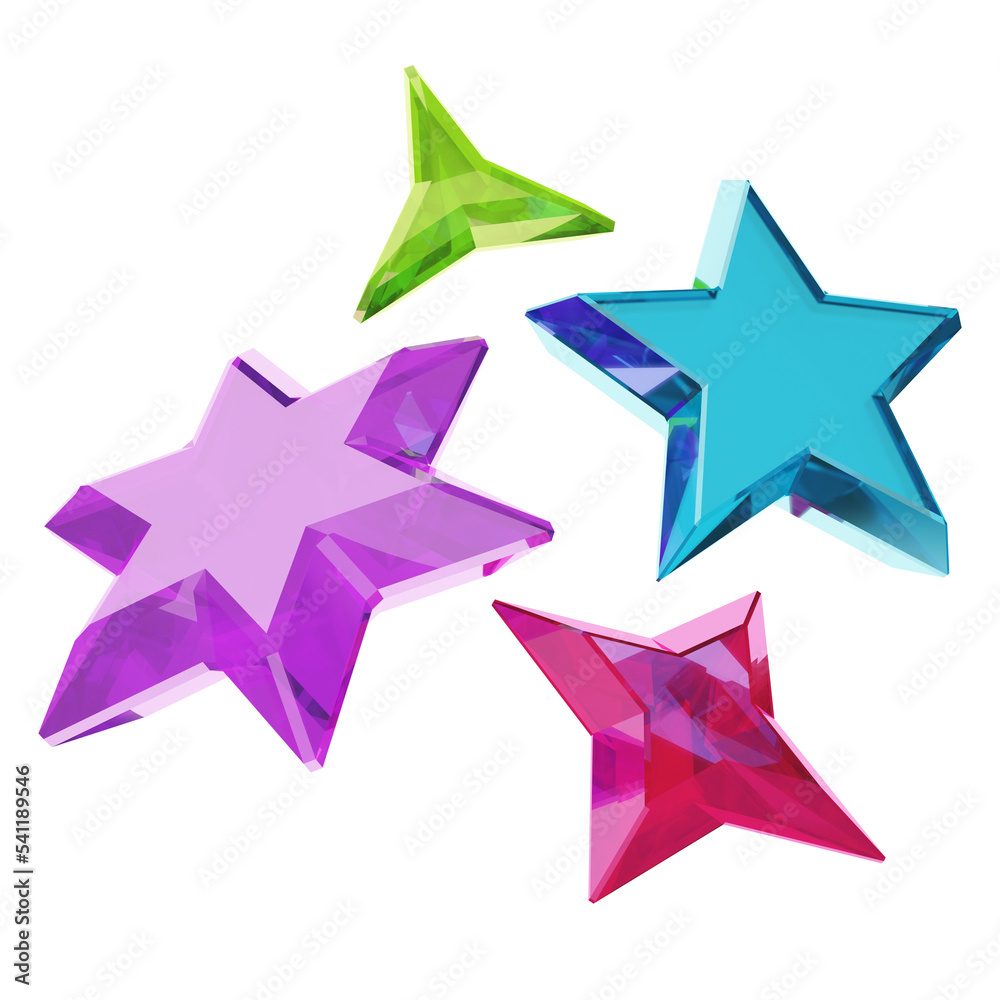 four floating diamonds and gemstones on transparent background for ...