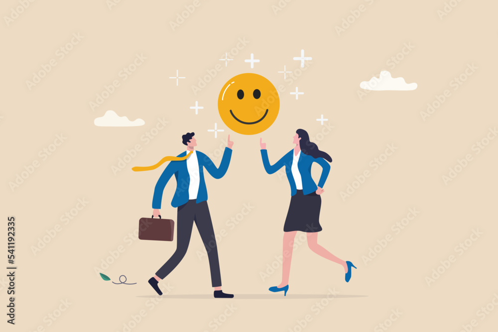 Employee happiness, job satisfaction or company benefit, happy ...