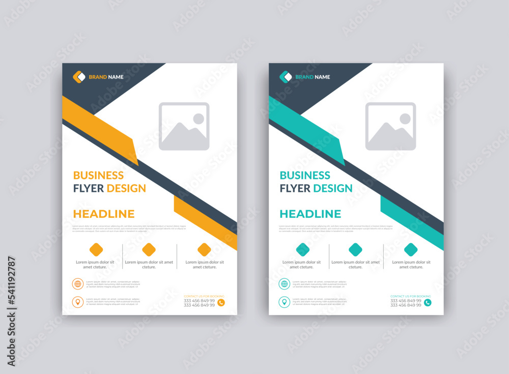 Business Flyer Design Dark yellow blue Modern Flyer Background Design ...