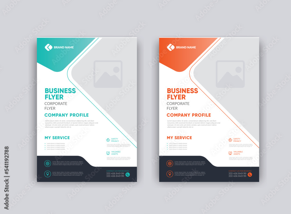 Business Flyer Design Dark yellow blue Modern Flyer Background Design ...