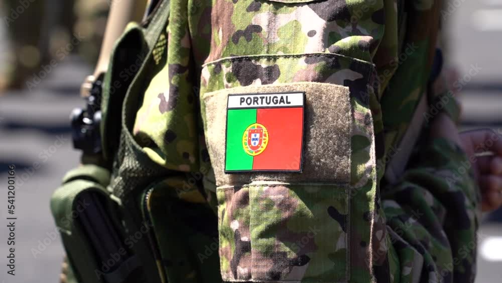 the uniform of the Portuguese army. detail. Stock-Video | Adobe Stock