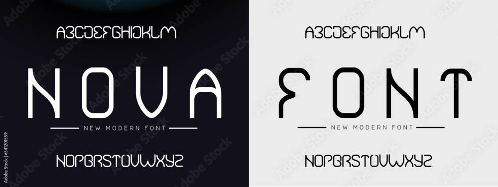 NOVA, Elegant alphabet letters font and number. Classic Lettering ...