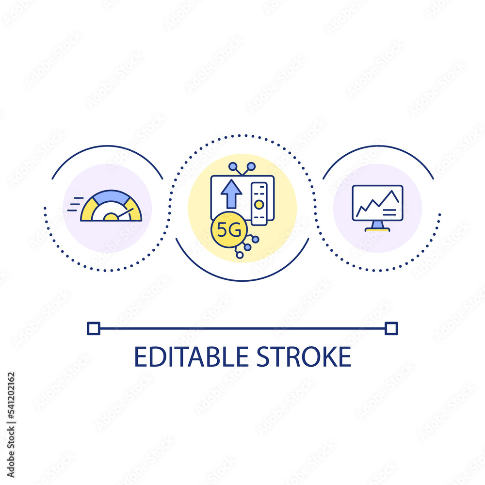 Improve internet speed loop concept icon. 5g connection. Boost signal ...