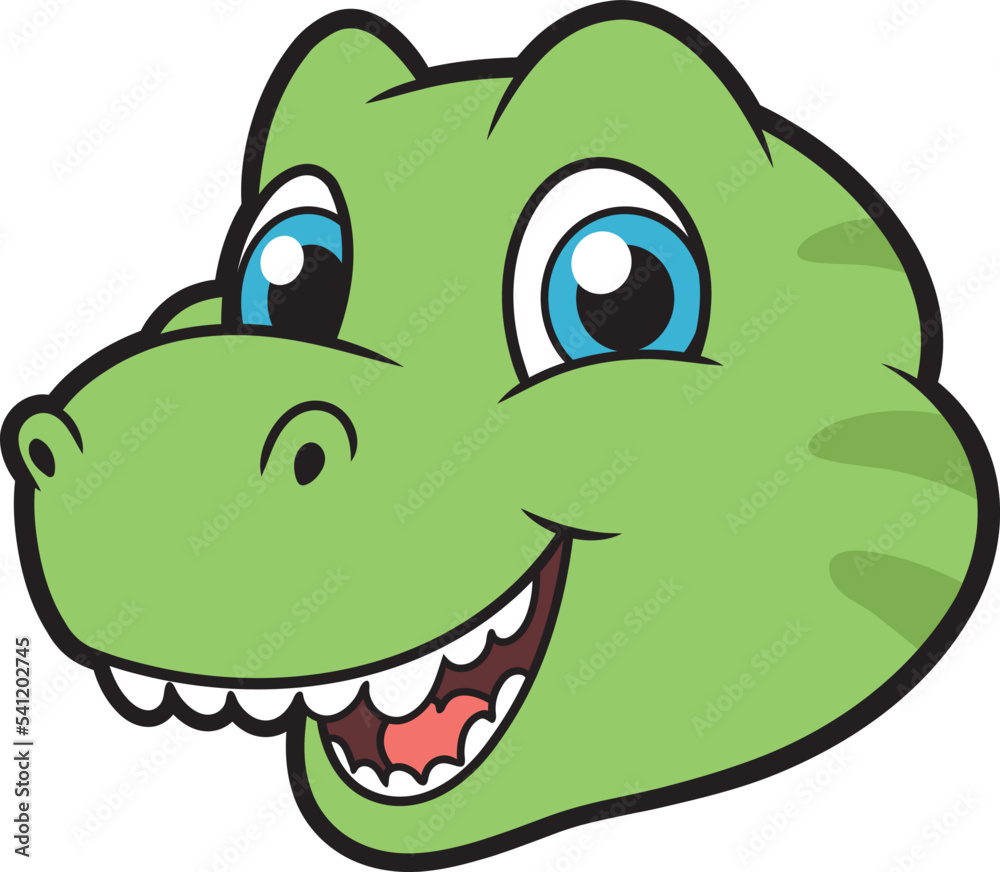 Cute baby t-rex head on white background 2 Stock Vector | Adobe Stock