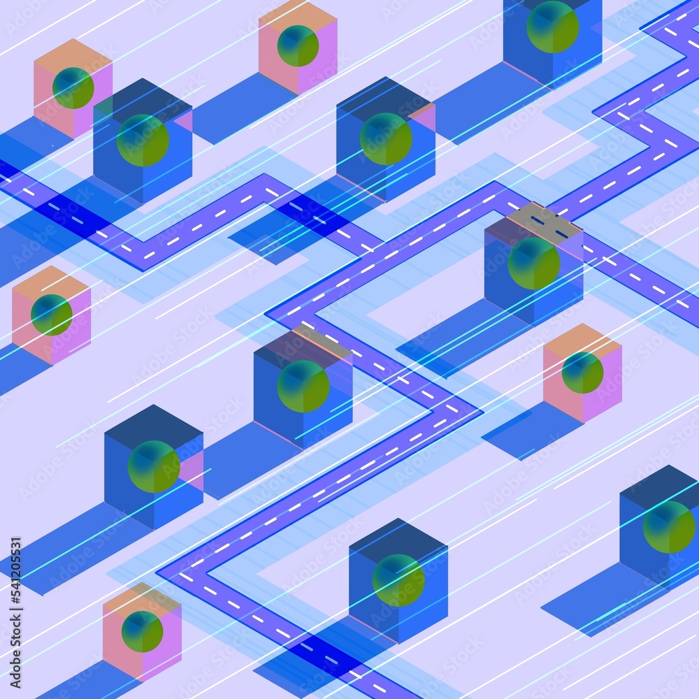 Isometric building.Beautiful building in 2D. Illustration of beautiful ...