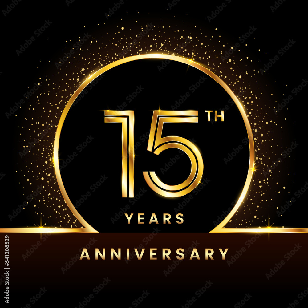 Vektorová grafika „15th Anniversary Logo. Golden Anniversary template ...