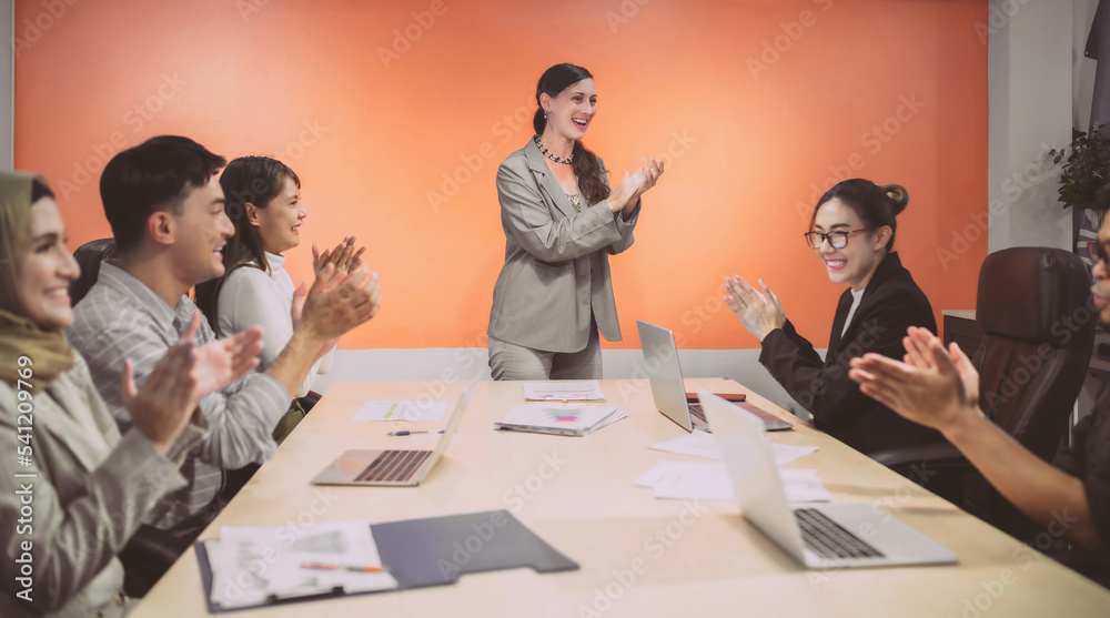 Fotografia do Stock: international male and female business group ...