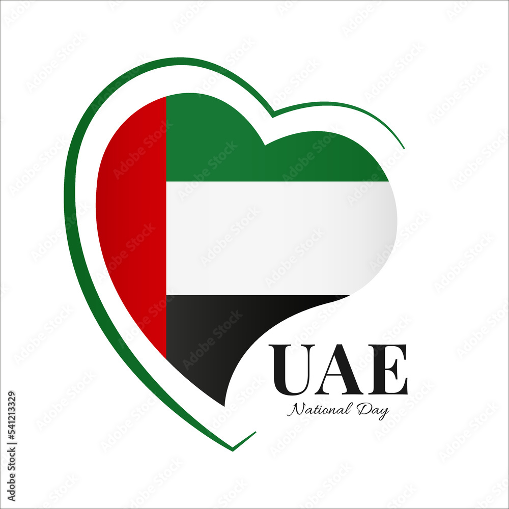 Vector Illustration of National Day United Arab Emirates. UAE flag in ...