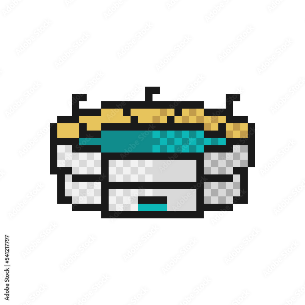 Stadium icon. Soccer or football symbol in pixel art design isolated on ...