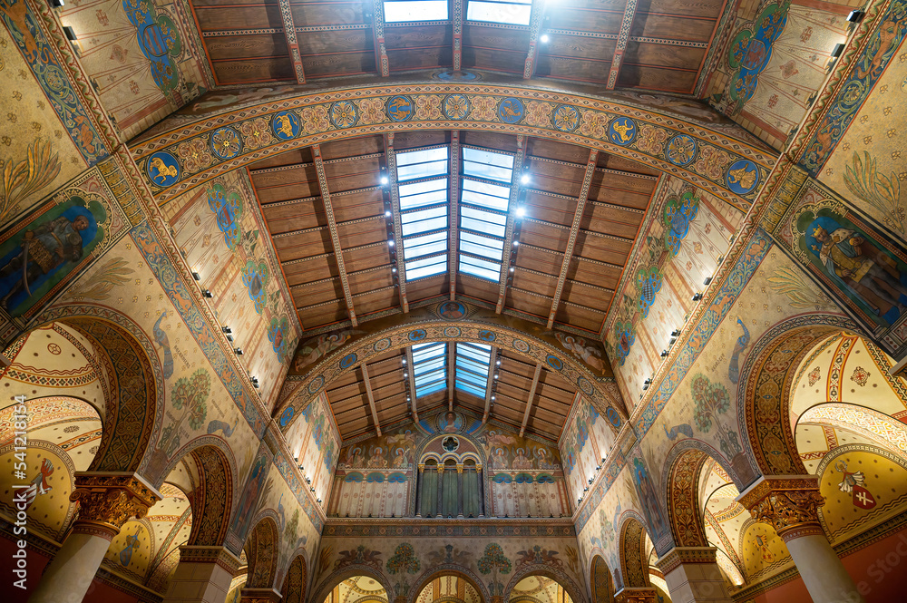 Budapest, Hungary - 26.05.2022: Interior of renovated Roman Hall in ...