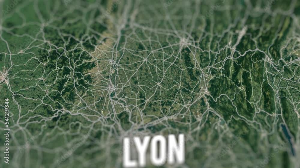 Lyon France City On Physical World Map Stock Video | Adobe Stock