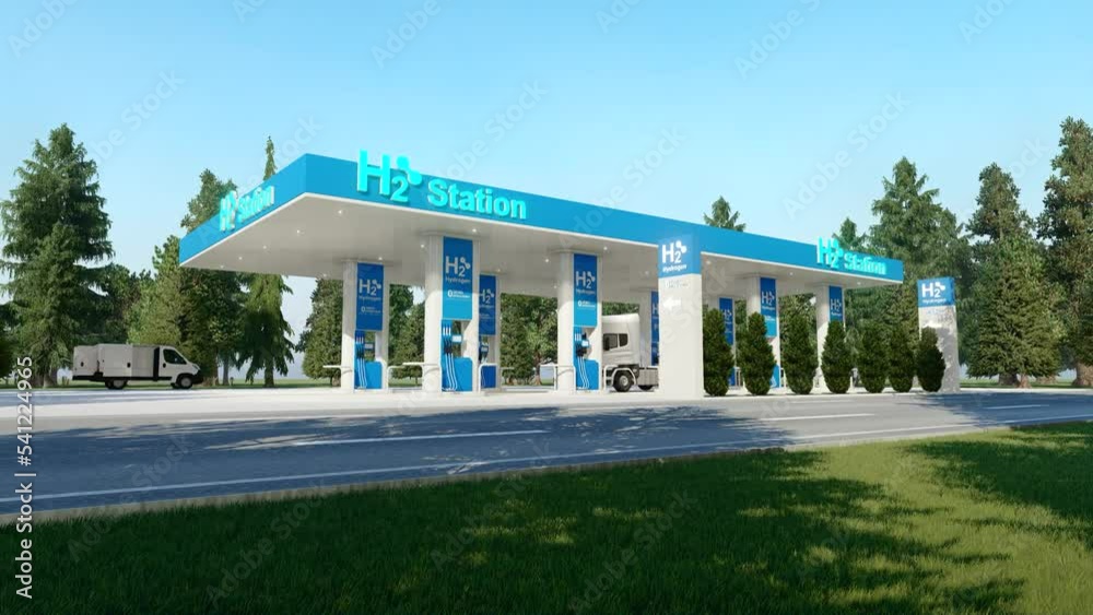 Hydrogen charging gas station. Hydrogen Refueling The Car On The ...