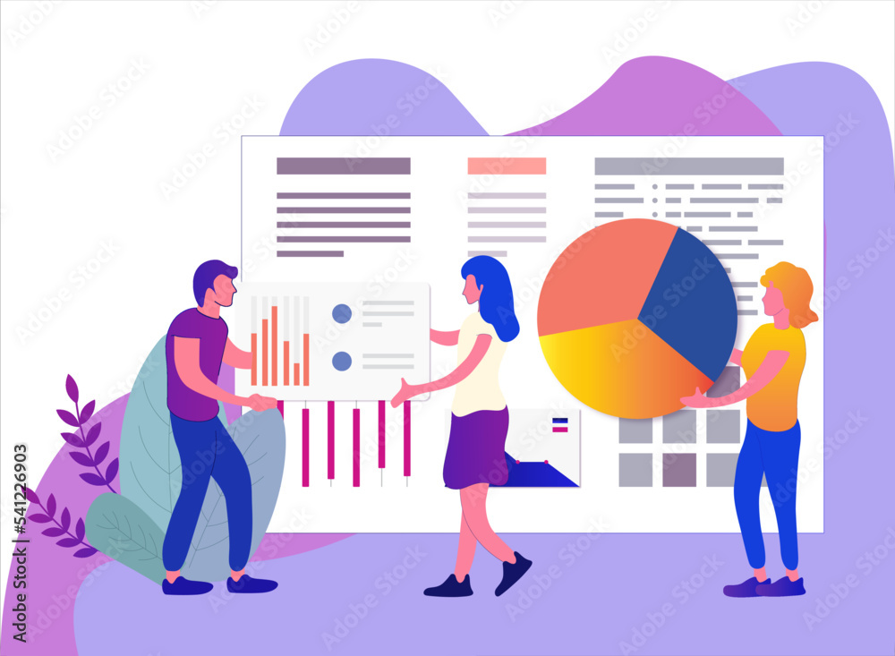 data analysis characters Illustration for website banner for app ...