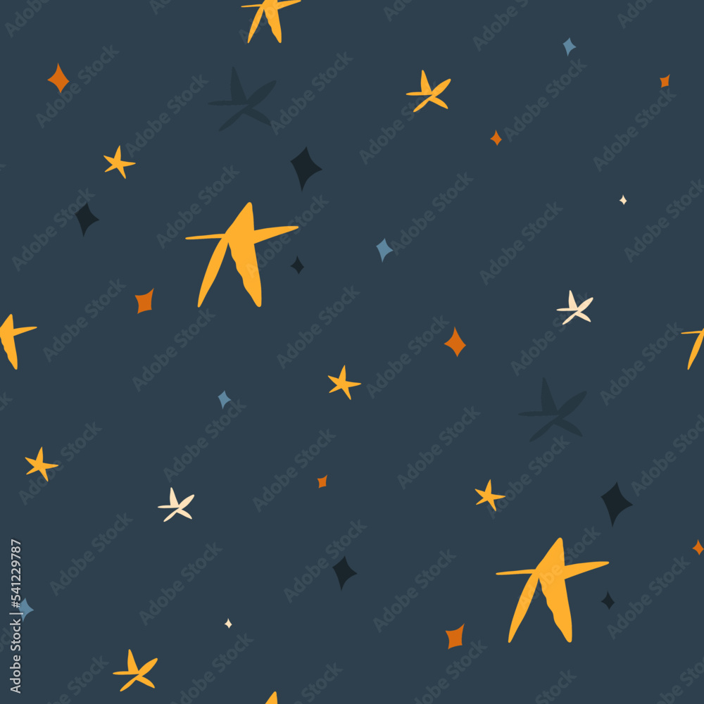 Magical cosmic illustration clipart seamless pattern with sun,moon and ...