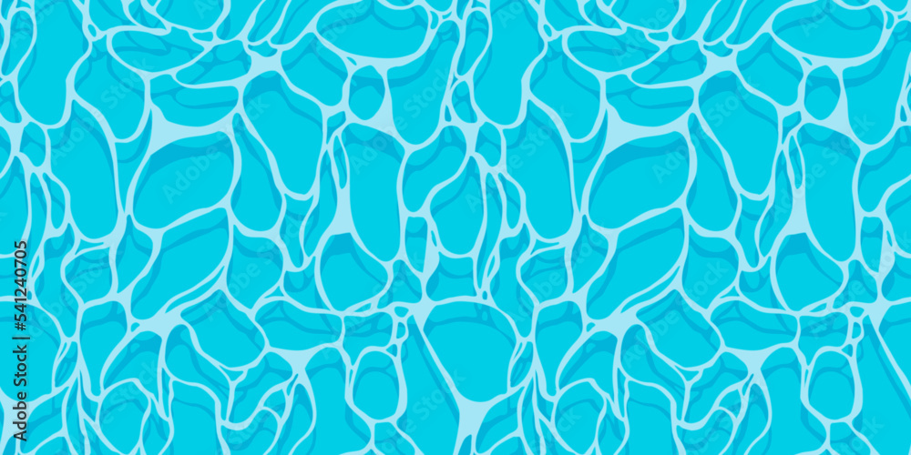 Blue pool pattern. Seamless print of water surface top view cartoon ...