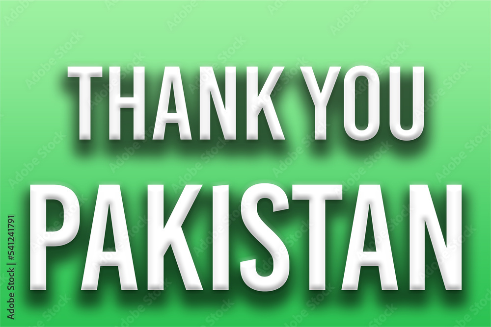 Thank You Pakistan Text Design Illustration Stock Illustration | Adobe Stock