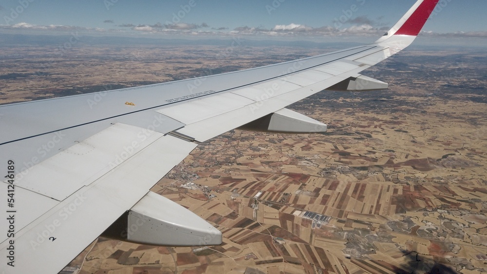 Madrid 2022 - Iberia AIRLINES flying by plane - view from the window ...