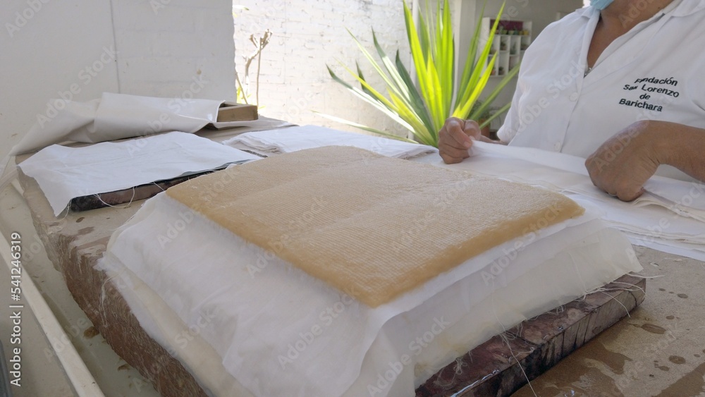 Colombia, Barichara - Paper factory workshop for homemade production of ...