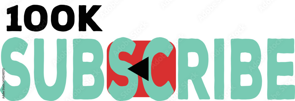 Vecteur Stock 100k Subscriber Sign label vector and illustration art ...