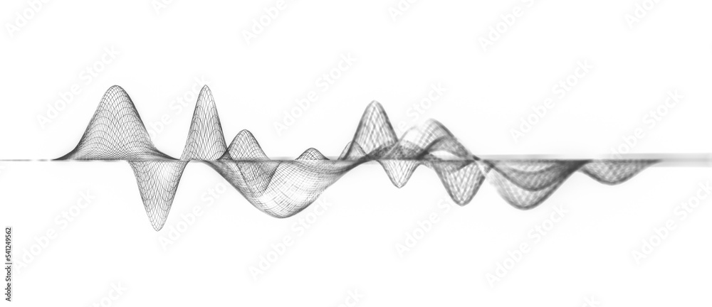 Abstract wireframe sound waves, frequency signals audio wavelengths ...