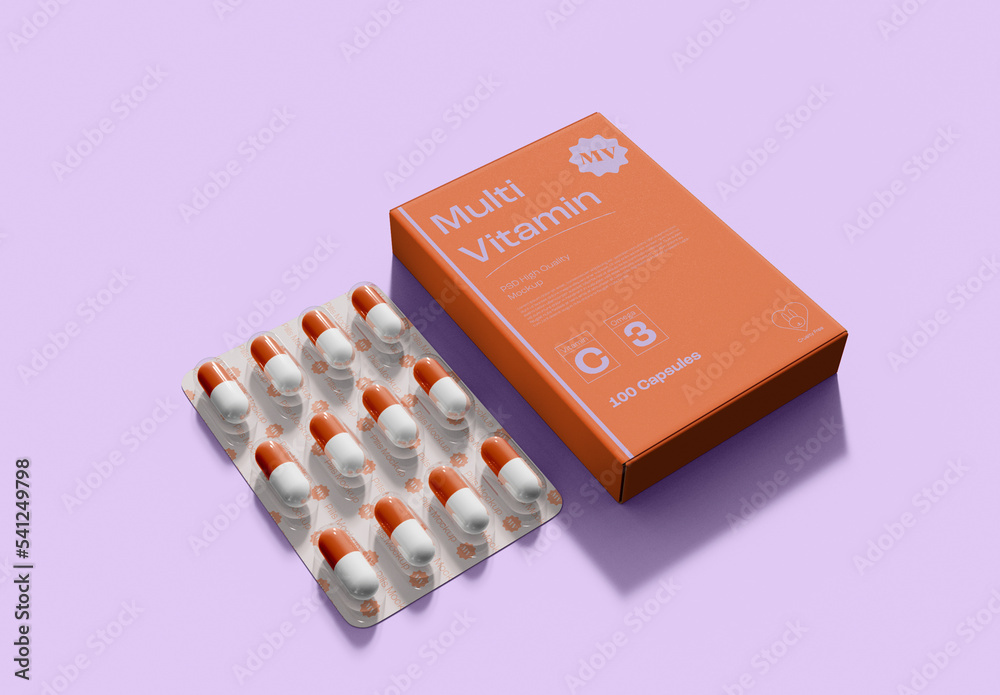 Medication Branding and Packaging Mockup Stock Template | Adobe Stock