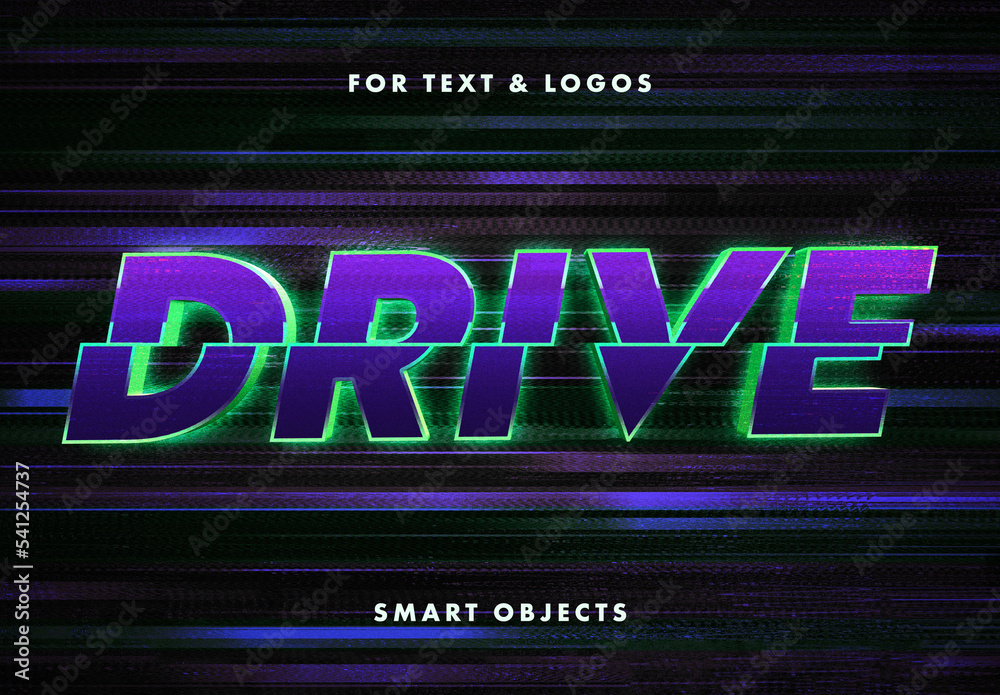 Sliced Digital Text Effect Mockup Stock Template | Adobe Stock