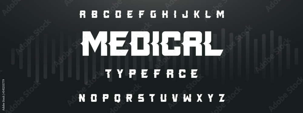 MEDICAL Sports minimal tech font letter set. Luxury vector typeface for ...
