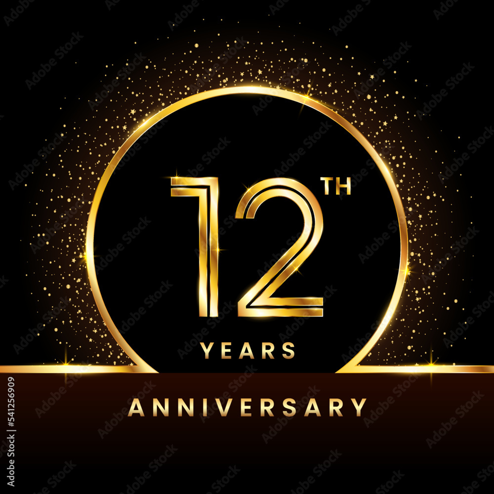 12th Anniversary Logo. Golden Anniversary template design for ...