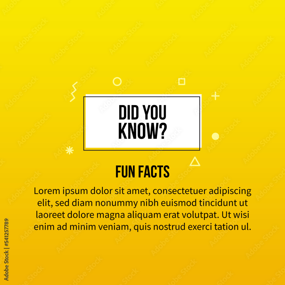Did you know label fun facts, trivia facts vector Stock Vector | Adobe ...
