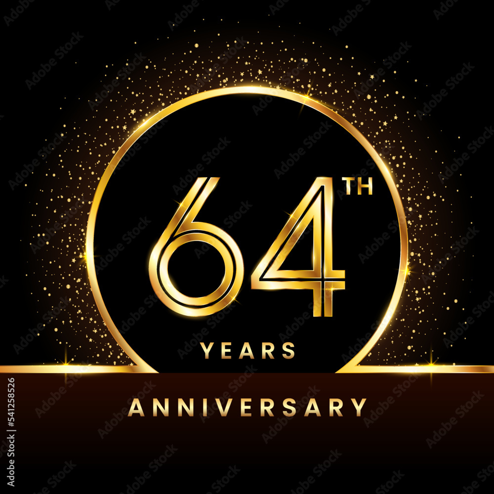 64th Anniversary Logo. Golden Anniversary template design for ...