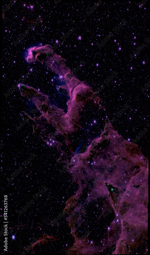 James Webb Space Telescope alternative color composition of M16 Pillars ...