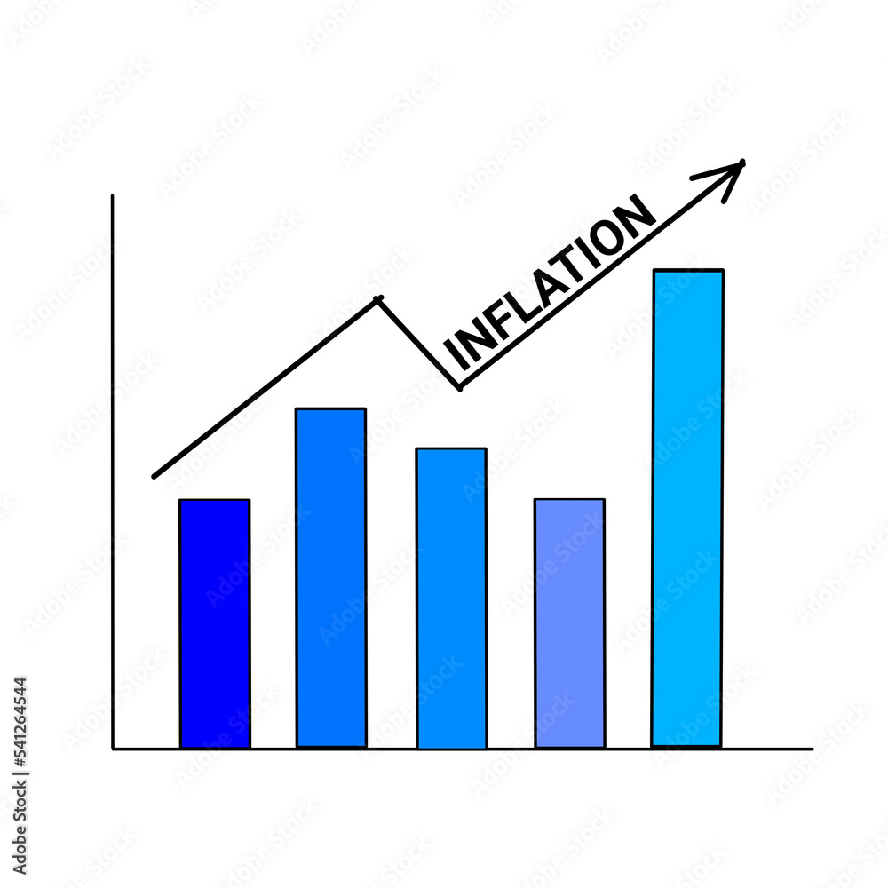 financial inflation chart isolated transparent background png Stock ...