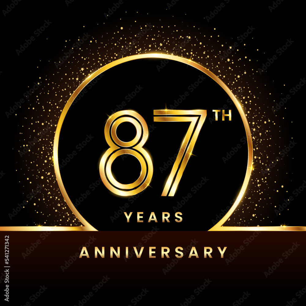 87th Anniversary Logo. Golden Anniversary template design for ...