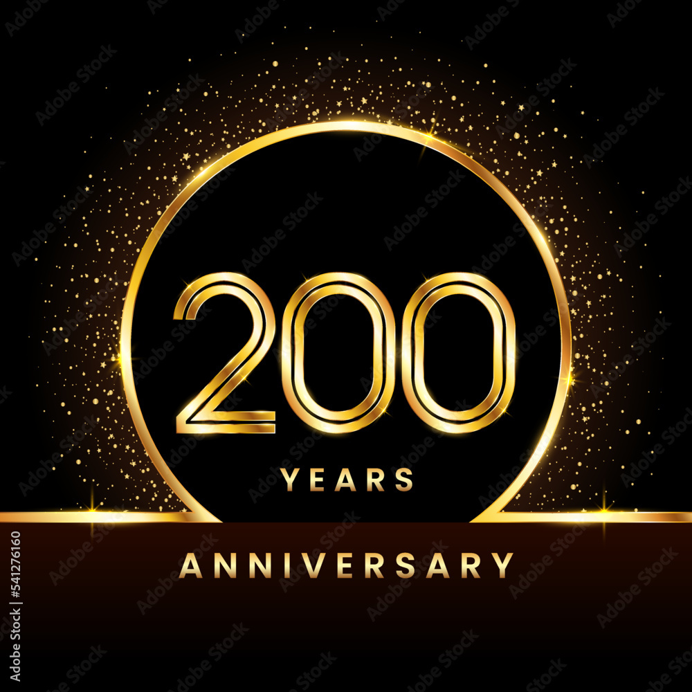 200th Anniversary Logo. Golden Anniversary template design for ...
