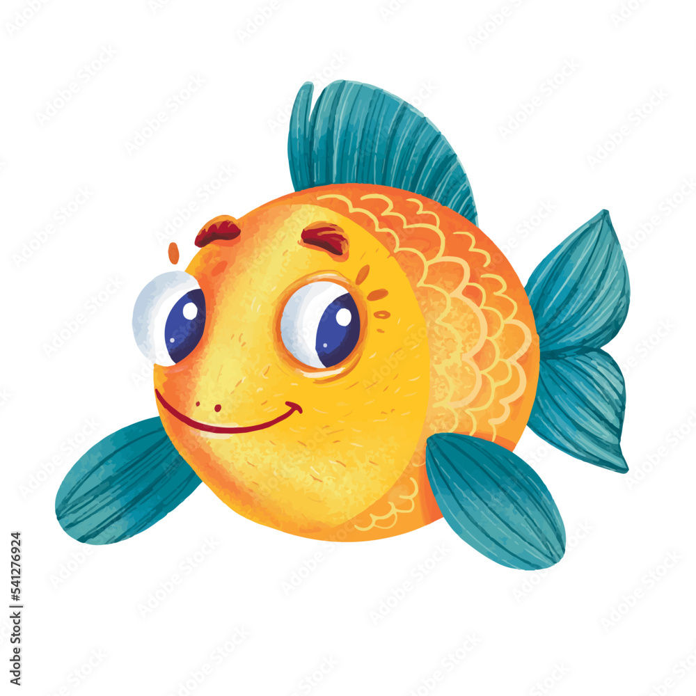 Cute fish cartoon, vector cartoon illustration, cartoon clipart Stock ...