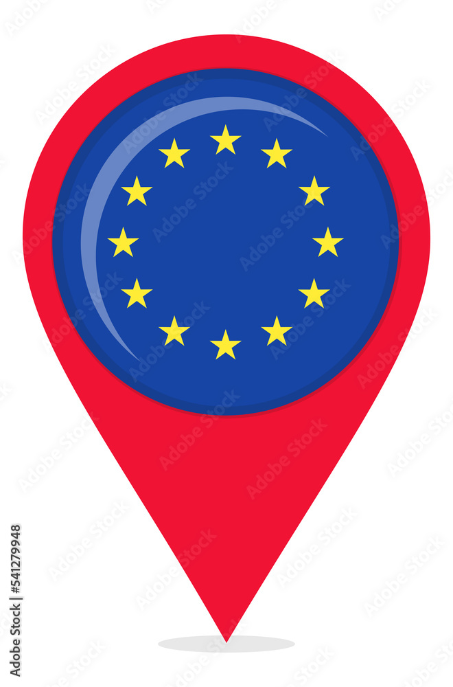 Map pin icons of European Union's national flags Stock Illustration ...
