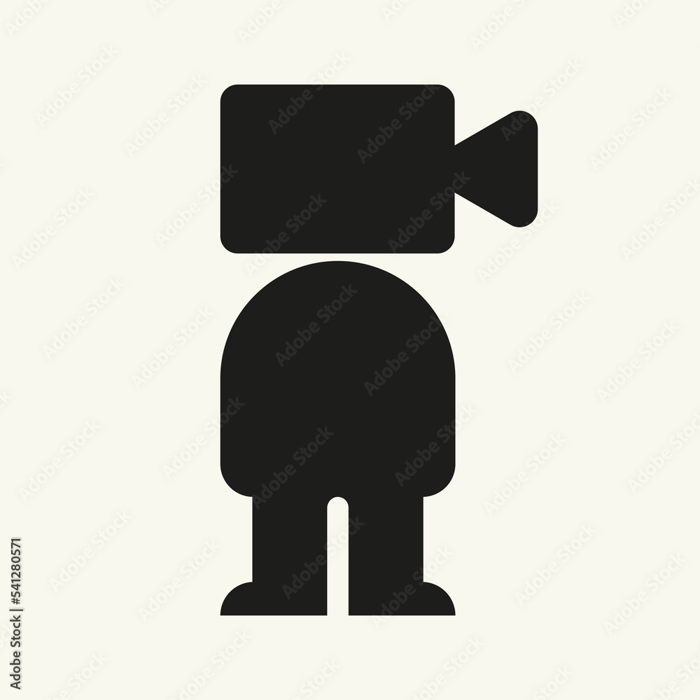 Human Video Logo Design Concept With Human Body and Video Camera Symbol ...