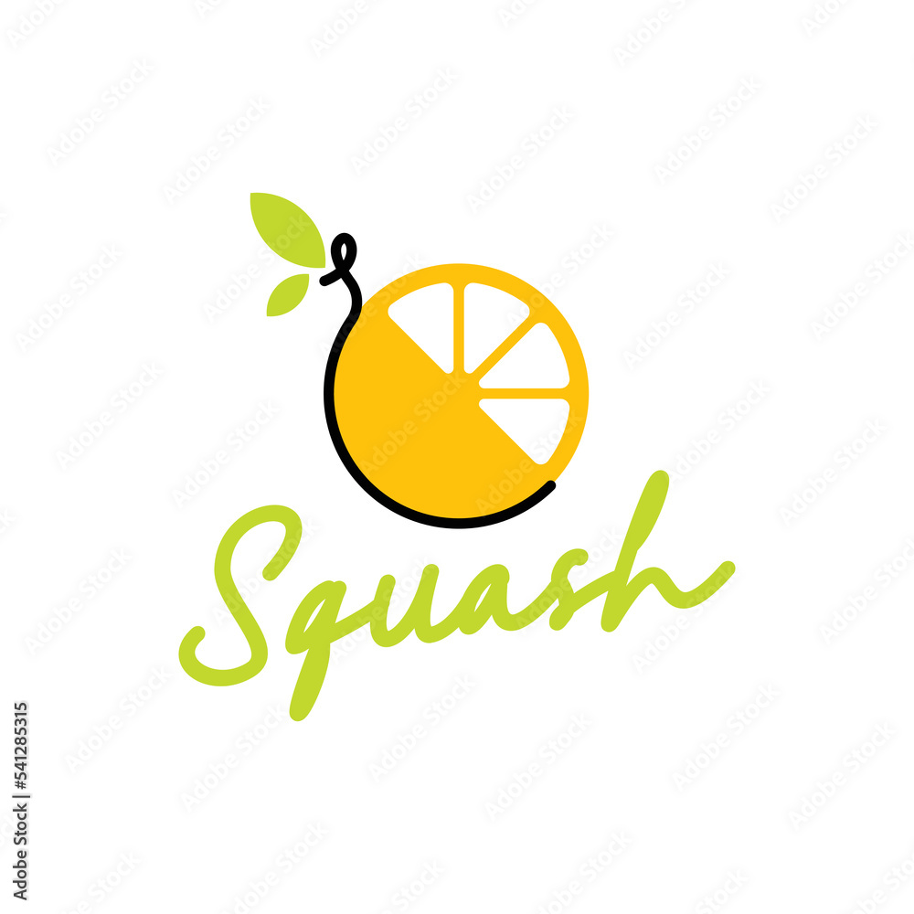 Squash Logo Design Concept for Business and Branding. Fresh Juice Drink ...