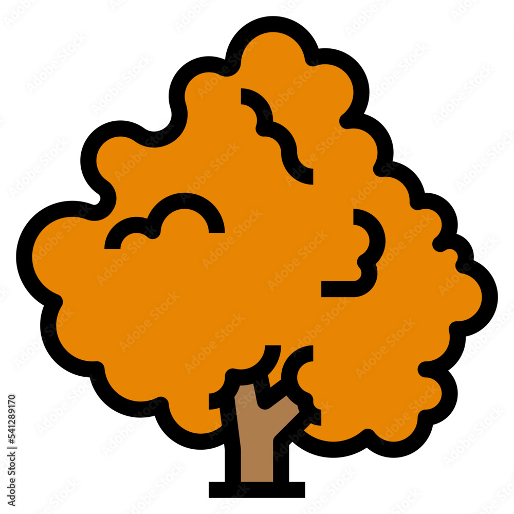 tree filled color line Stock Vector | Adobe Stock tree filled color line Stock Vector | Adobe Stock