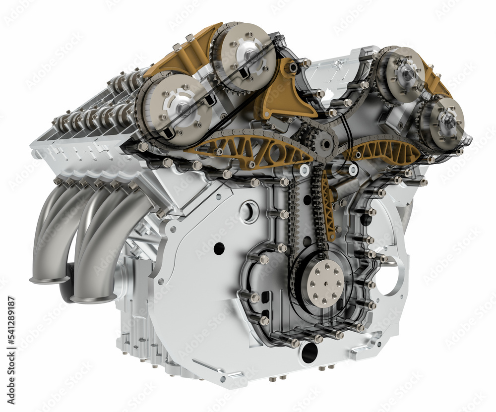 Engine timing chain. Car engine timing chain. Timing chain or set of ...
