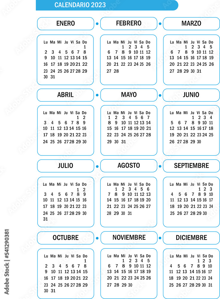 Calendario 2023, Anuario 2023, Almanaque 2023 Stock Illustration ...