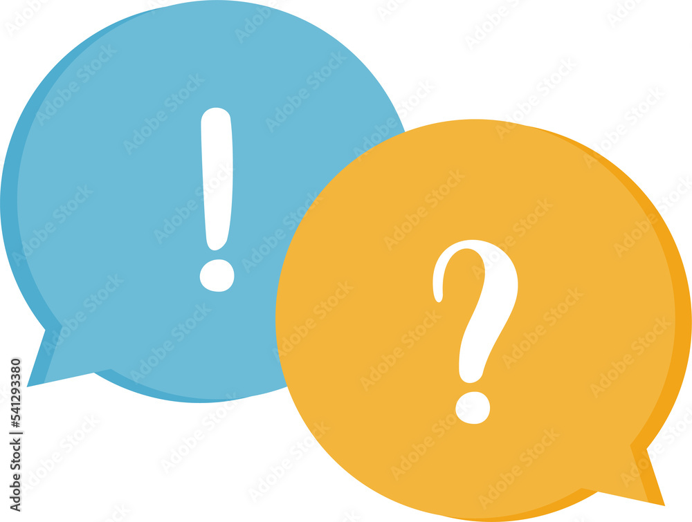 Question mark and exclamation mark icon. Online communication and ...