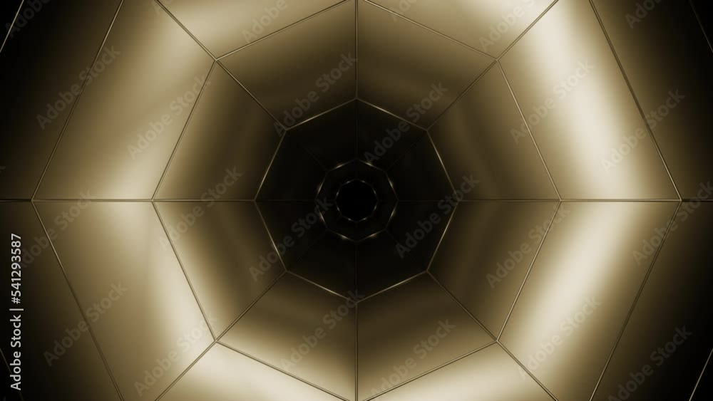 Illusion of moving tunnel with geometric lines. Design. Octagonal ...