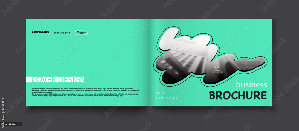 Cover design. Business brochure, abstract template. City office photo ...