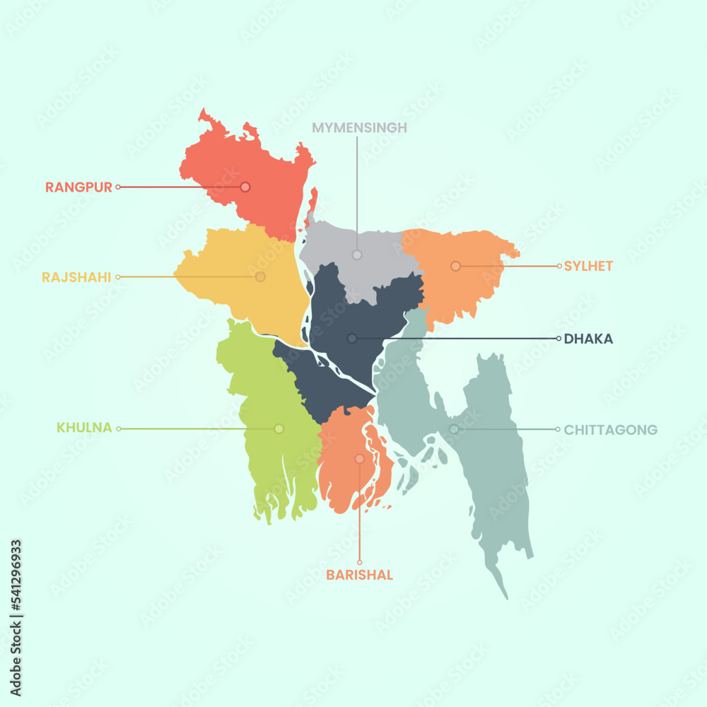 Modern detailed map infographic of bangladesh Stock Vector | Adobe Stock