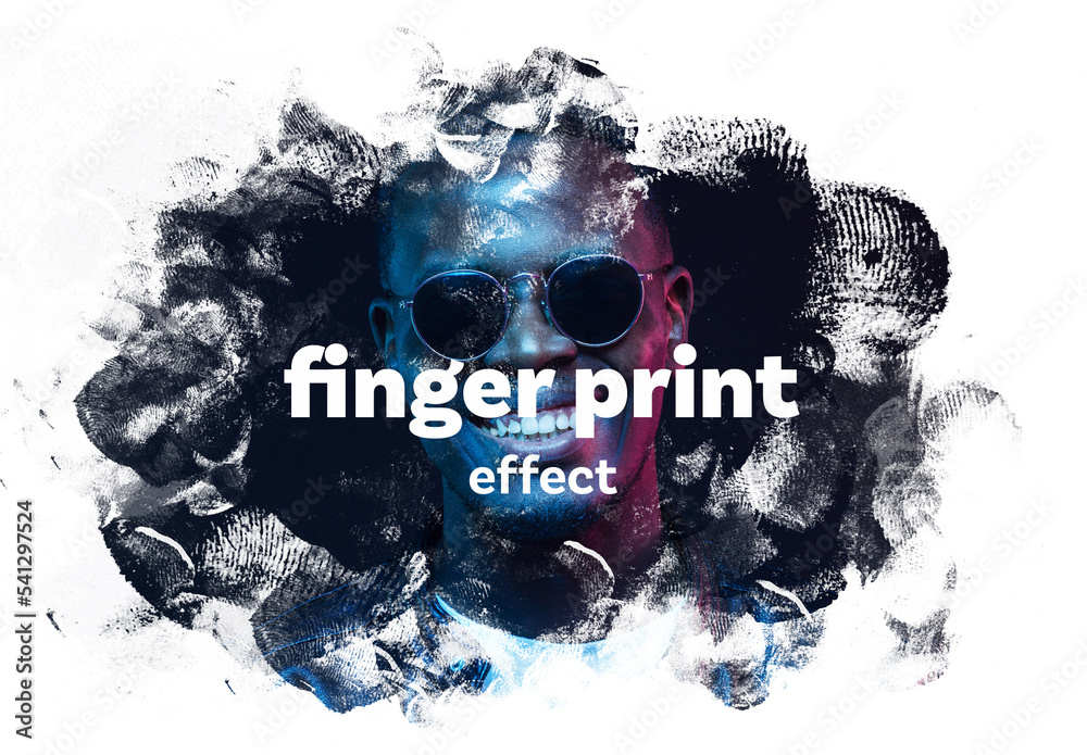 Finger Print Photo Effect Stock Template | Adobe Stock