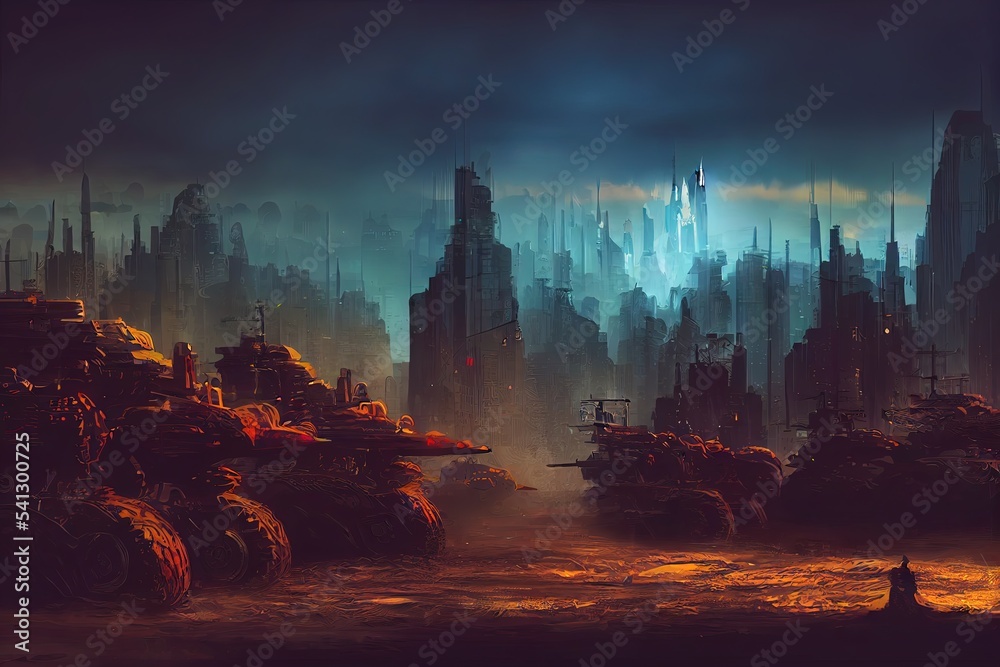 World war background illustration. 2020 - 2023 years. Tanks ...