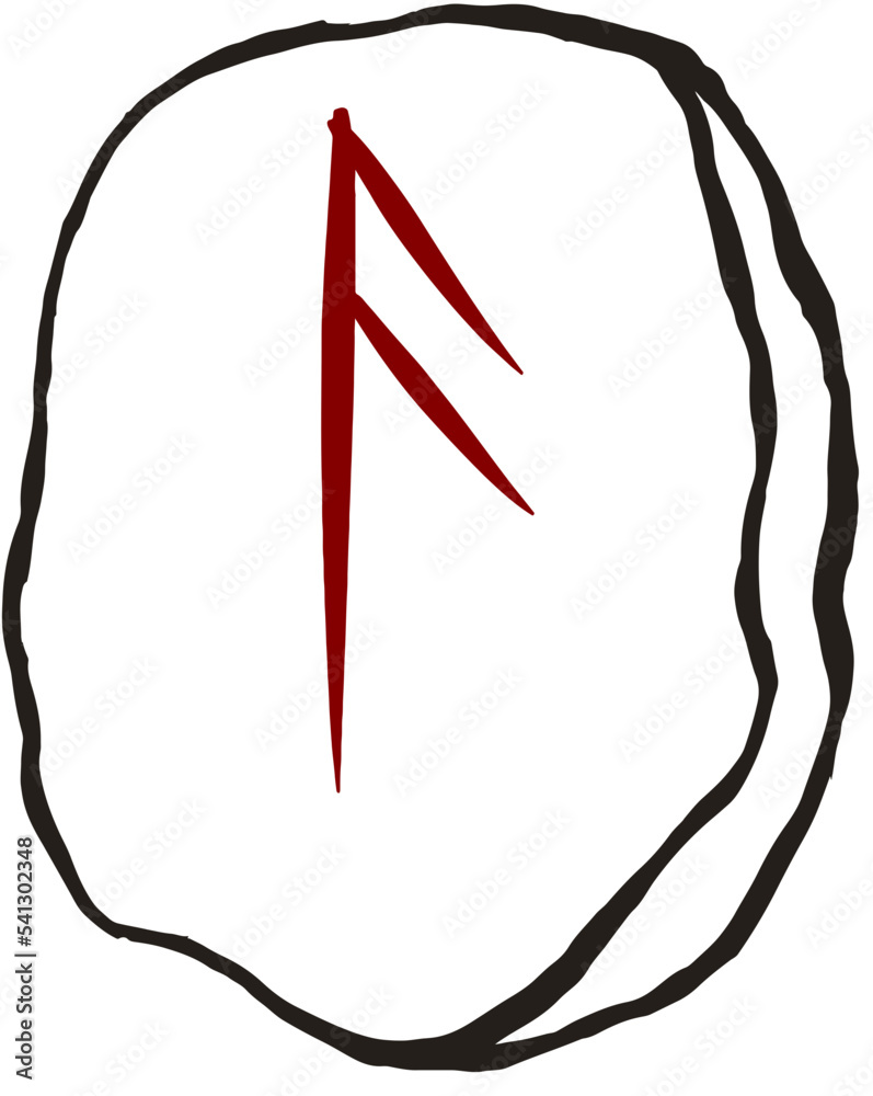 Drawn runes in line art style ansuz stone rune vector Stock Vector ...