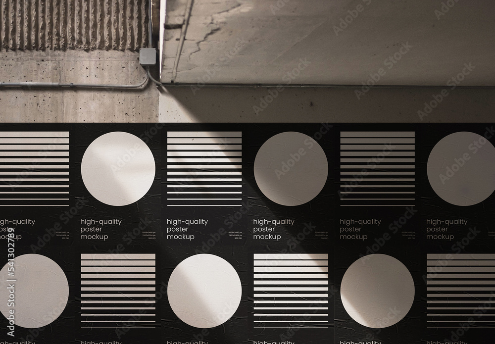 Shadow Street Outdoor Advertising Poster Mockup Stock Template | Adobe ...