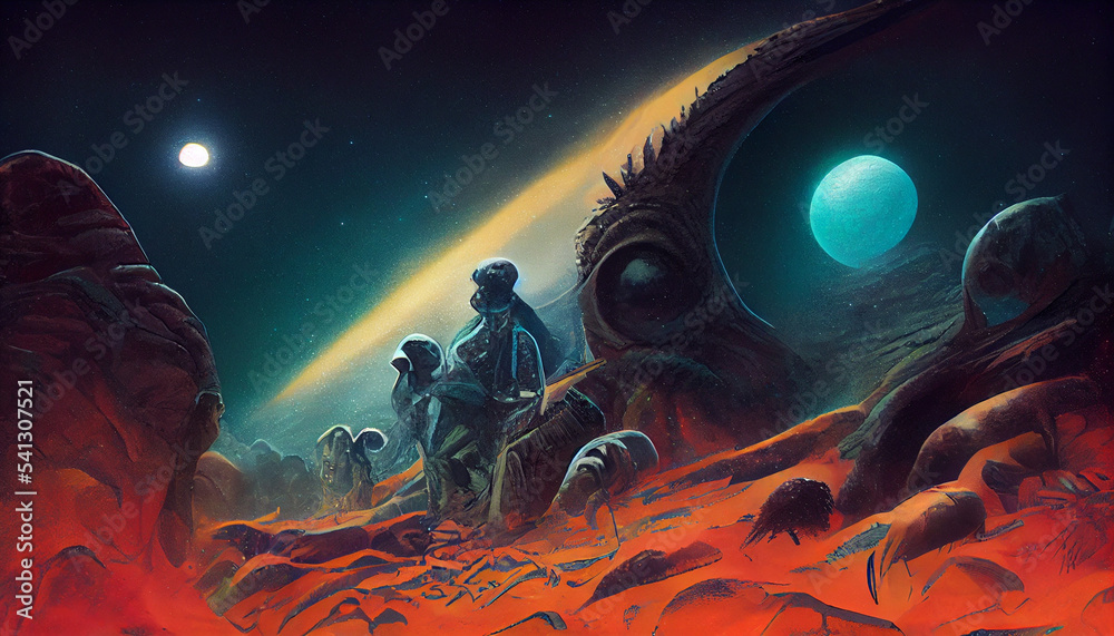 Alien explorers insectoid landscape scifi, science fiction, other ...